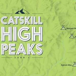 Catskill High Peaks Map 11x14 Print - Etsy