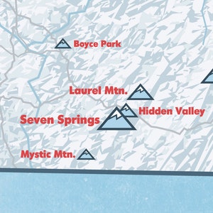 Pennsylvania Ski Resorts Map 11x14 Print - Etsy