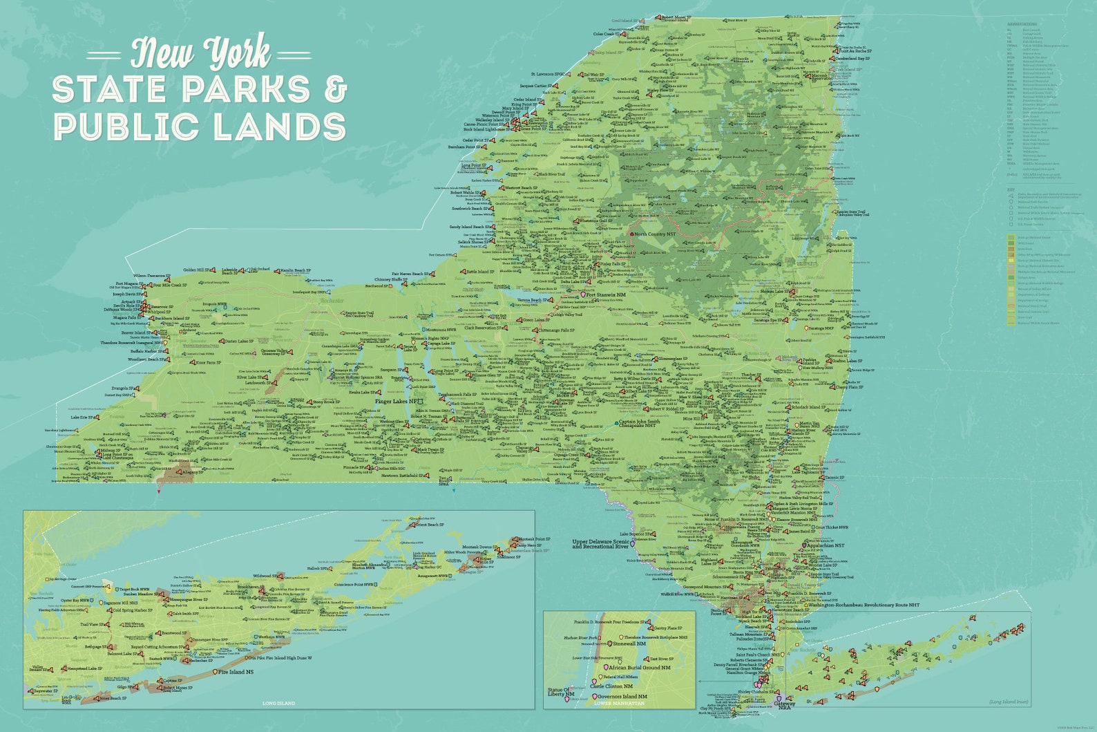 New York State Parks & Public Lands Map 24x36 Poster - Etsy