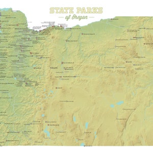 Oregon State Parks Map 18x24 Poster - Etsy