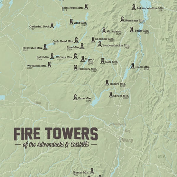 Fire Tower Adirondack Print - Etsy