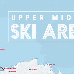 Upper Midwest Ski Resorts Map 18x24 Poster - Etsy