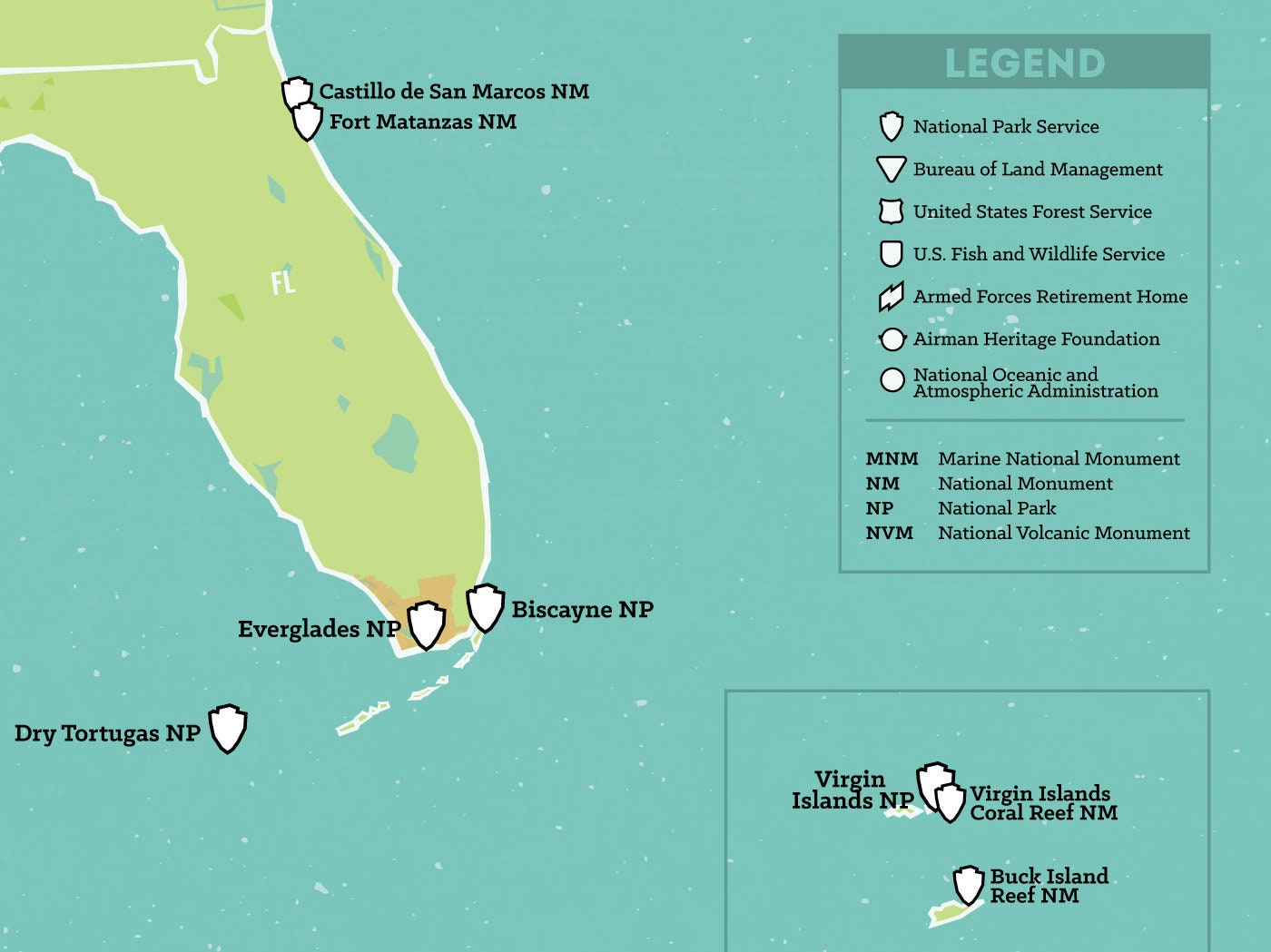 US National Parks & Monuments Map 18x24 Poster - Etsy