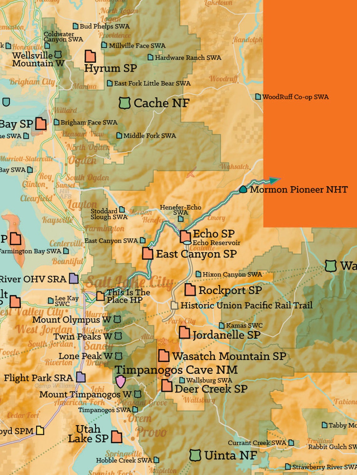 Utah State Parks & Federal Lands Map 18x24 Poster - Etsy