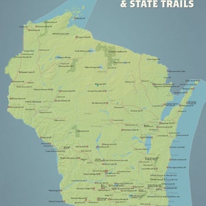 Wisconsin State Parks Map 18x24 Poster - Etsy