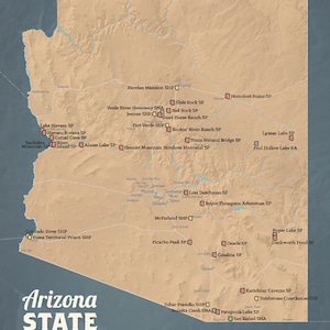 Arizona State Parks Map 11x14 Print - Etsy