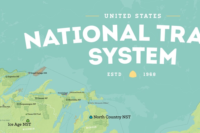 US National Trails System Map 24x36 Poster | Etsy