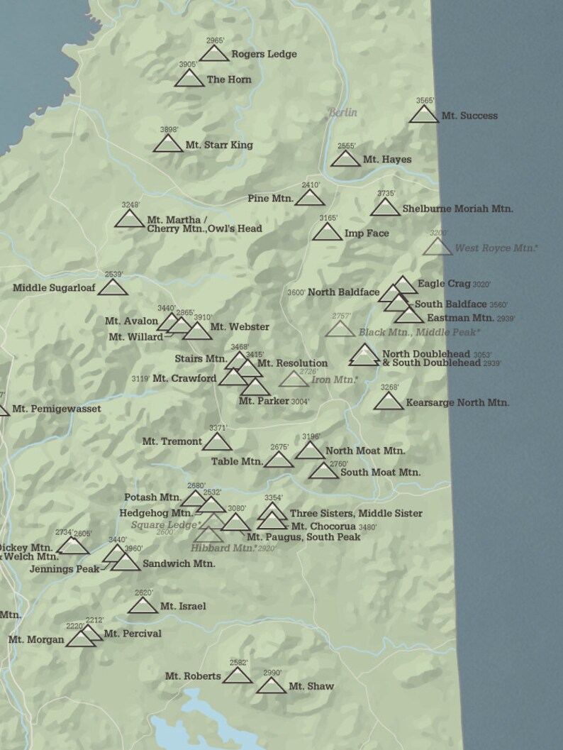New Hampshire '52 With A View' Map 18x24 Poster - Etsy