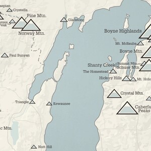 Upper Midwest Ski Resorts Map 18x24 Poster - Etsy