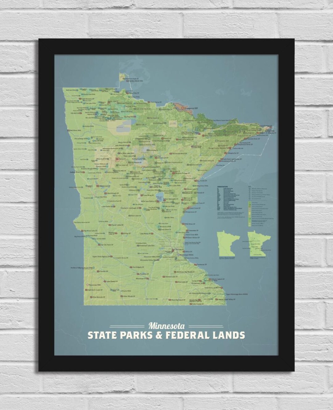 Minnesota State Parks & Federal Lands Map 18x24 Poster - Etsy