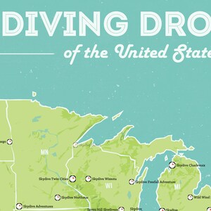 US Skydiving Dropzones Map 18x24 Poster - Etsy