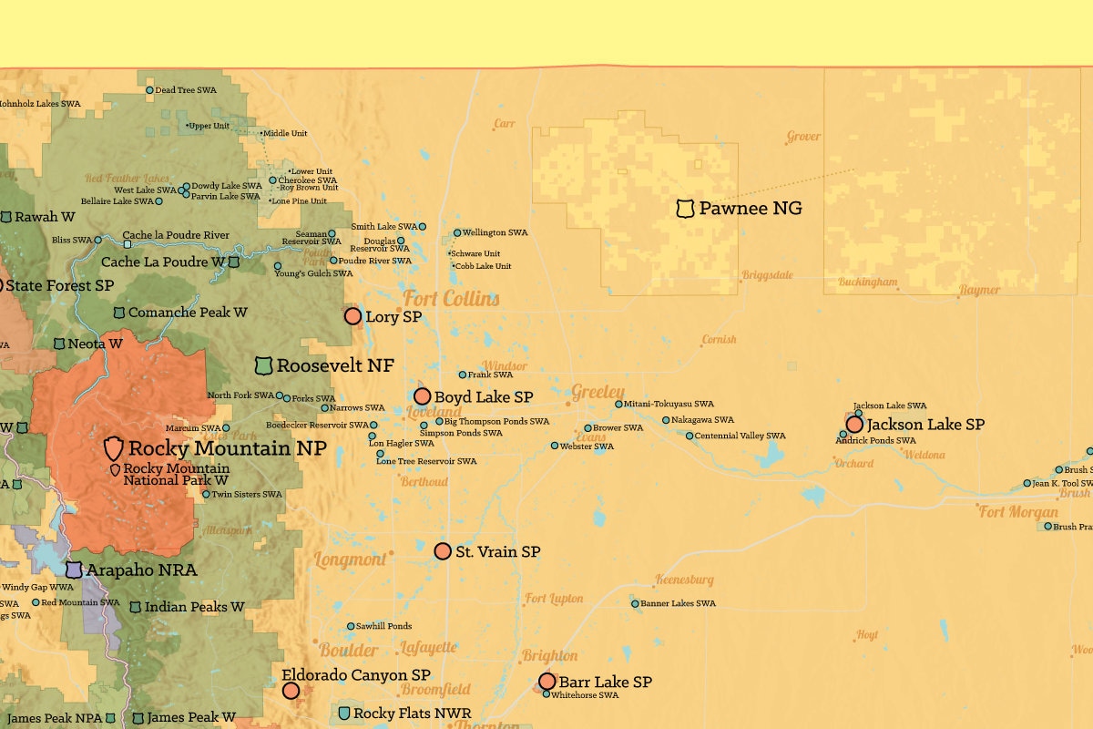 Colorado State Parks & Federal Lands Map 24x36 Poster - Etsy