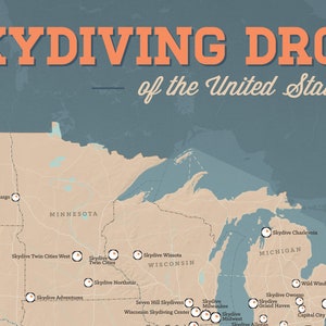 US Skydiving Dropzones Map 18x24 Poster - Etsy