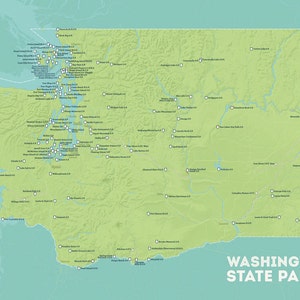 Washington State Parks Map 18x24 Poster - Etsy