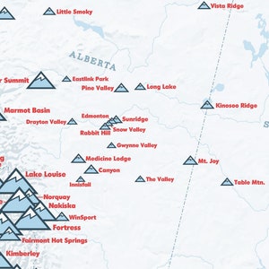 Canada Ski Resorts Map 24x36 Poster - Etsy