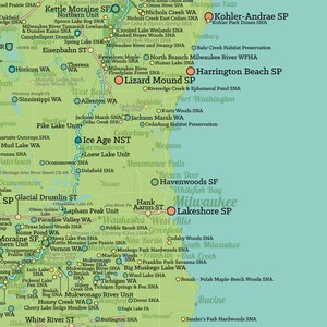 Wisconsin State Parks & Public Lands Map 24x36 Poster - Etsy