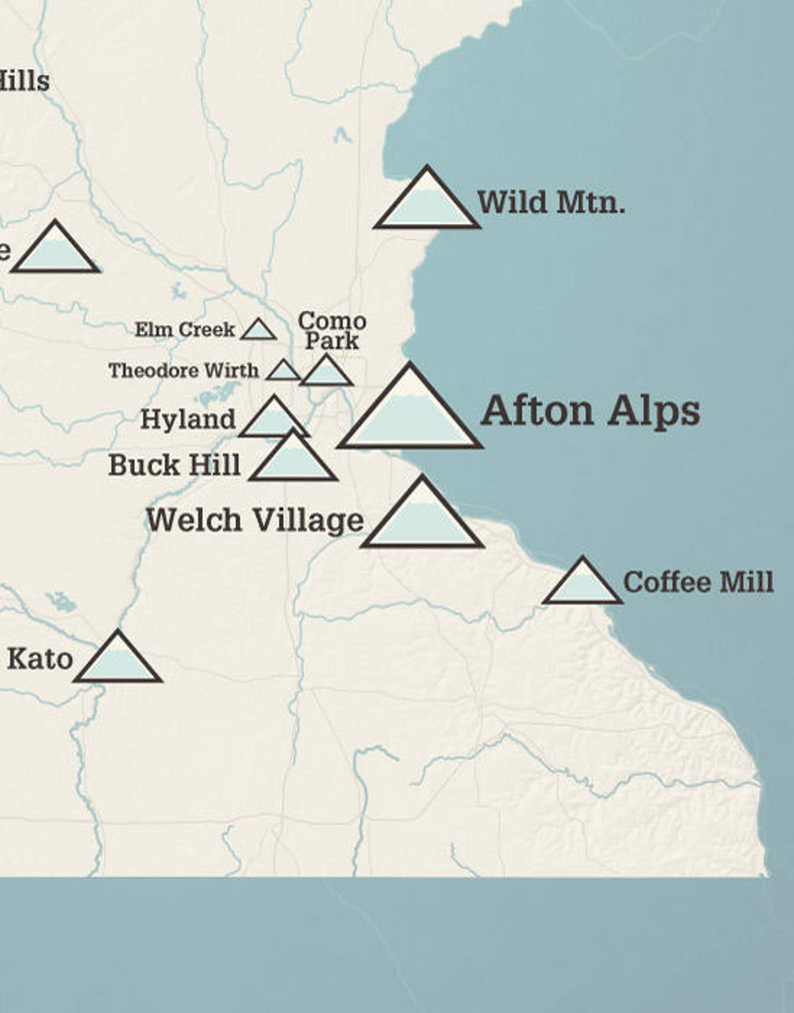 Minnesota Ski Resorts Map 11x14 Print - Etsy