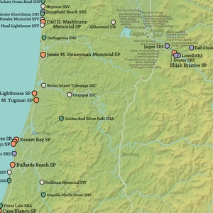 Oregon State Parks Map 18x24 Poster - Etsy