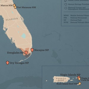 US National Parks & Monuments Map 18x24 Poster - Etsy