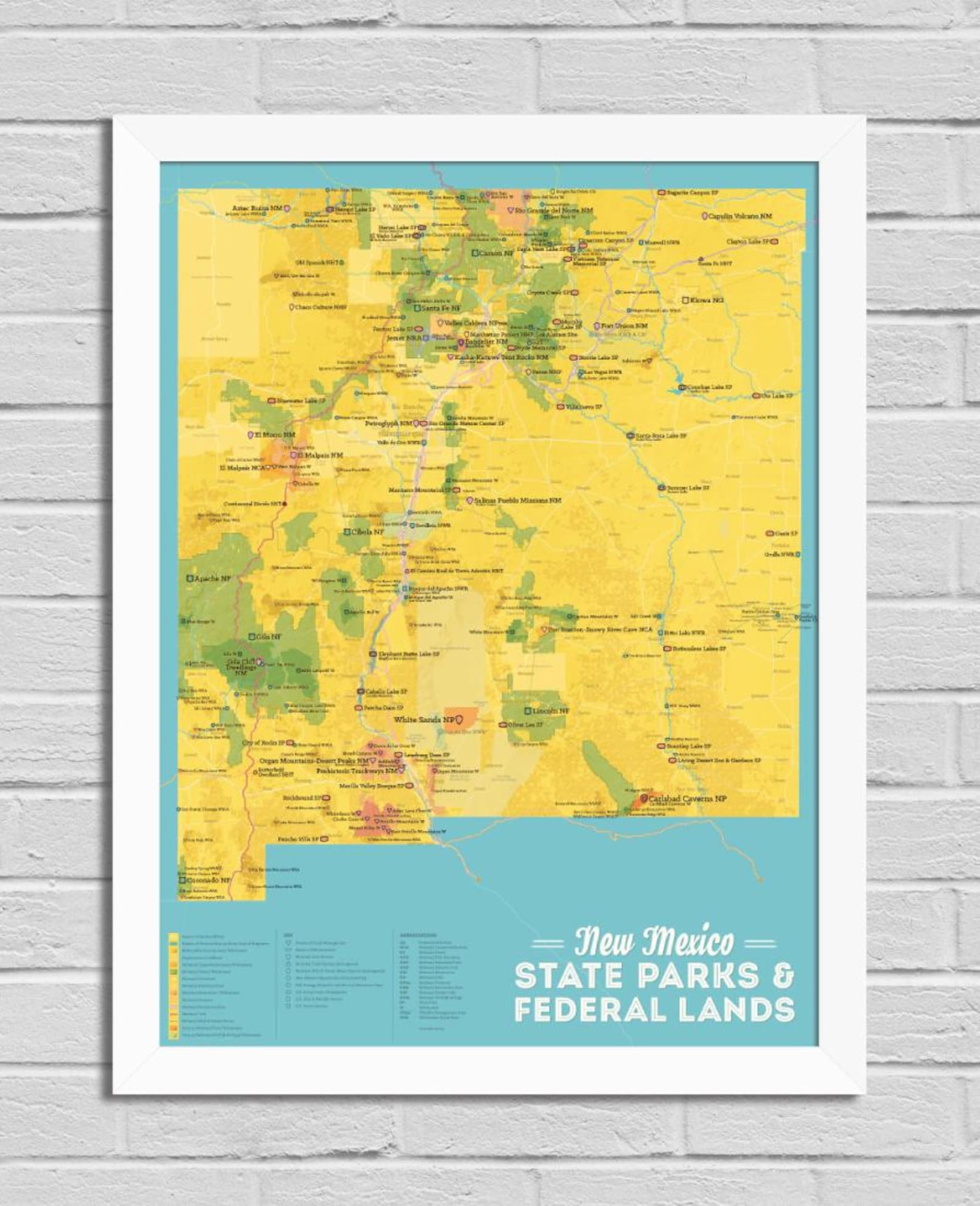 New Mexico State Parks & Federal Lands Map 18x24 Poster - Etsy
