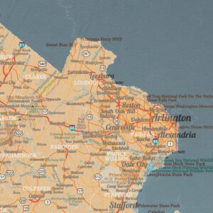 Virginia State Wall Map // Decorative Poster - Etsy