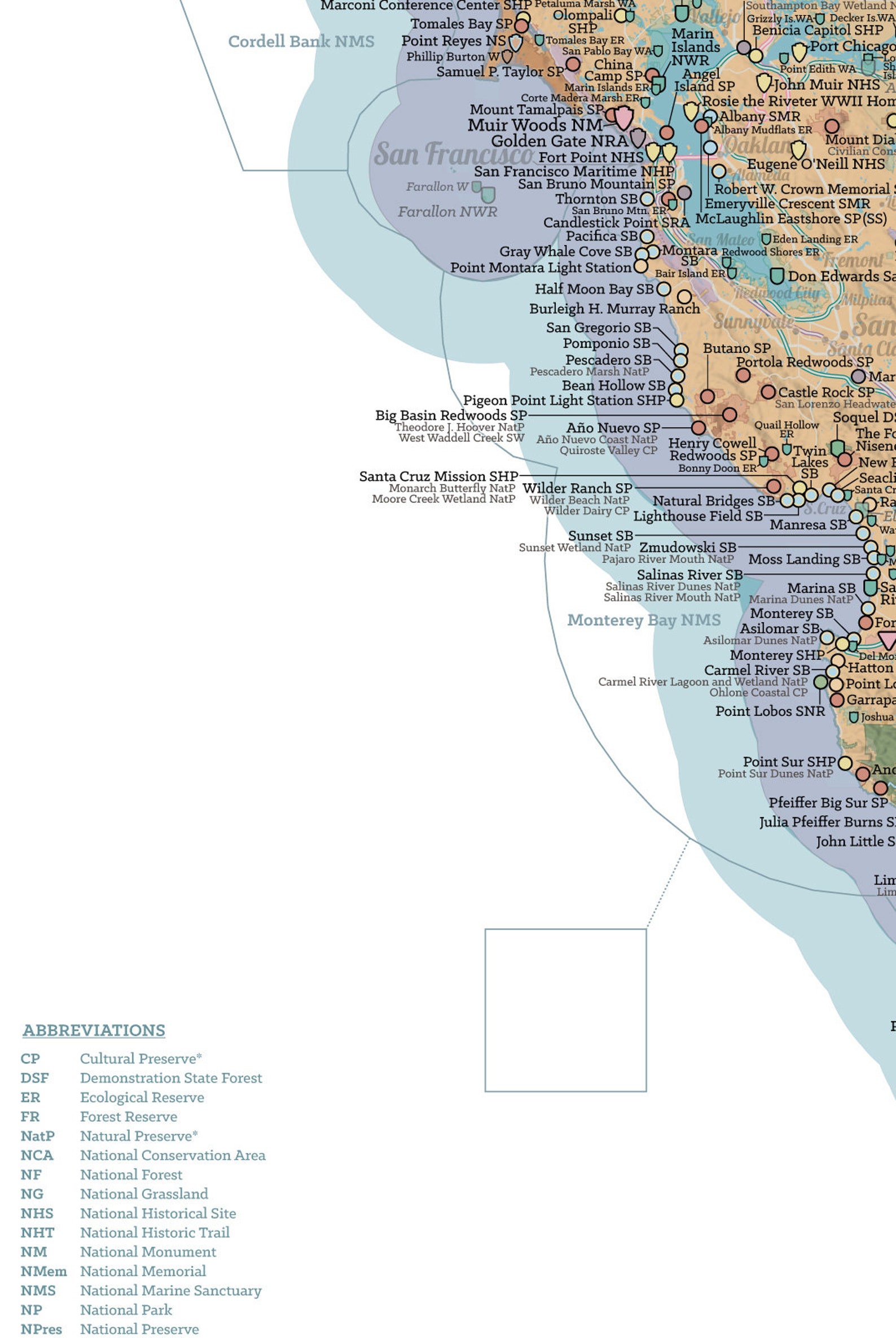 California State Parks & Federal Lands Map 24x36 Poster - Etsy
