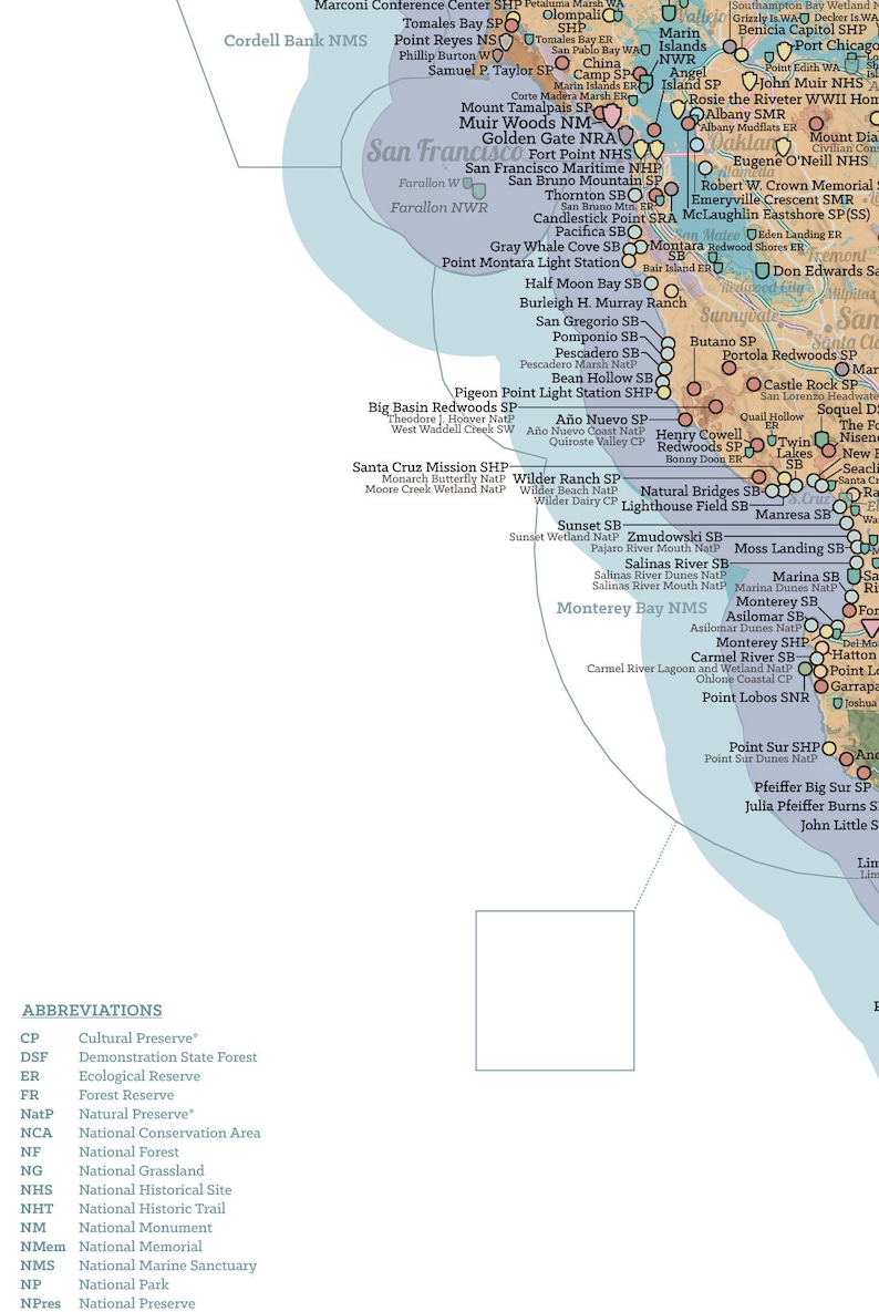California State Parks & Federal Lands Map 24x36 Poster - Etsy