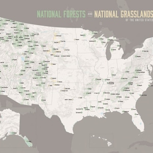 US National Forests Map 18x24 Poster | Etsy