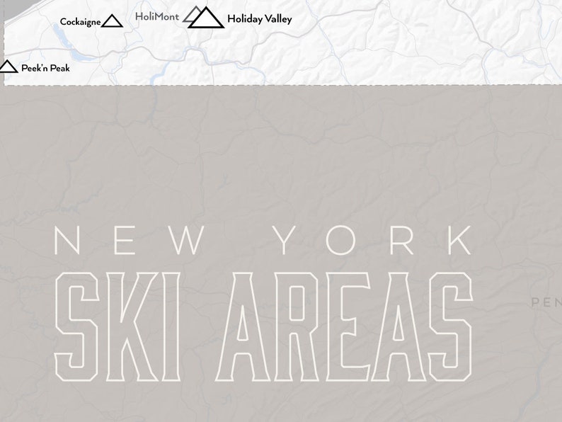 New York Ski Resorts Map 18x24 Poster - Etsy