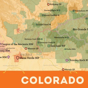 Colorado State Parks & Federal Lands Map 18x24 Poster - Etsy