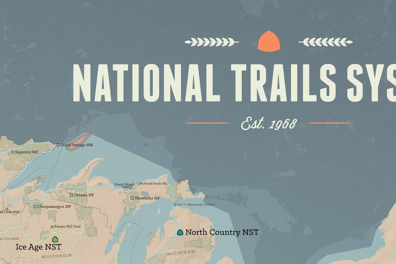 US National Trails System Map 24x36 Poster | Etsy