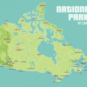 Canada National Parks Map 11x14 Print - Etsy