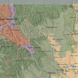 Washington State Parks & Federal Lands Map 24x36 Poster - Etsy