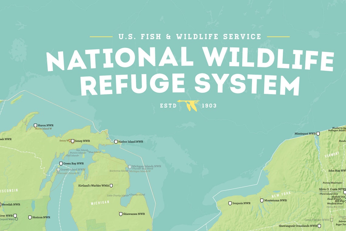 US National Wildlife Refuge System Map 24x36 Poster | Etsy