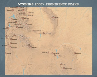 Ultra Prominent Peaks Map 18x24 Poster 48 States - Etsy