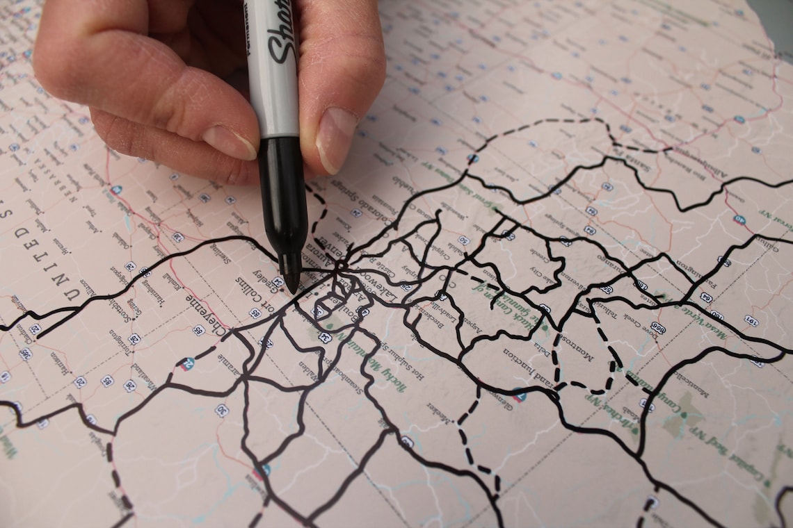 USA Road Trip & Travel Highway Tracing Map 24x36 Poster - Etsy