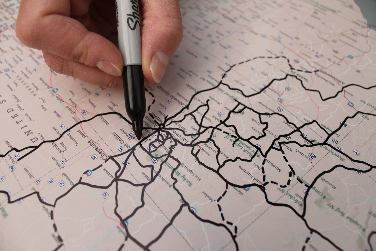 USA Road Trip & Travel Highway Tracing Map 24x36 Poster - Etsy