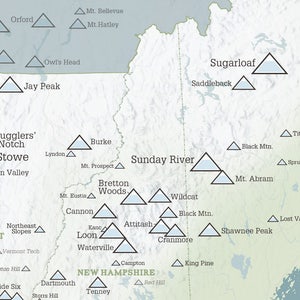 Northeast Ski Resorts Map 24x36 Poster | Etsy