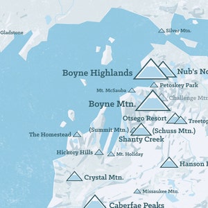 Michigan Ski Resorts Map 18x24 Poster - Etsy