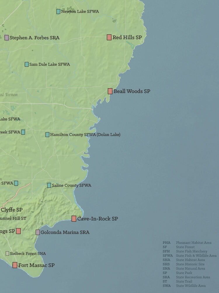 Illinois State Parks Map 18x24 Poster | Etsy