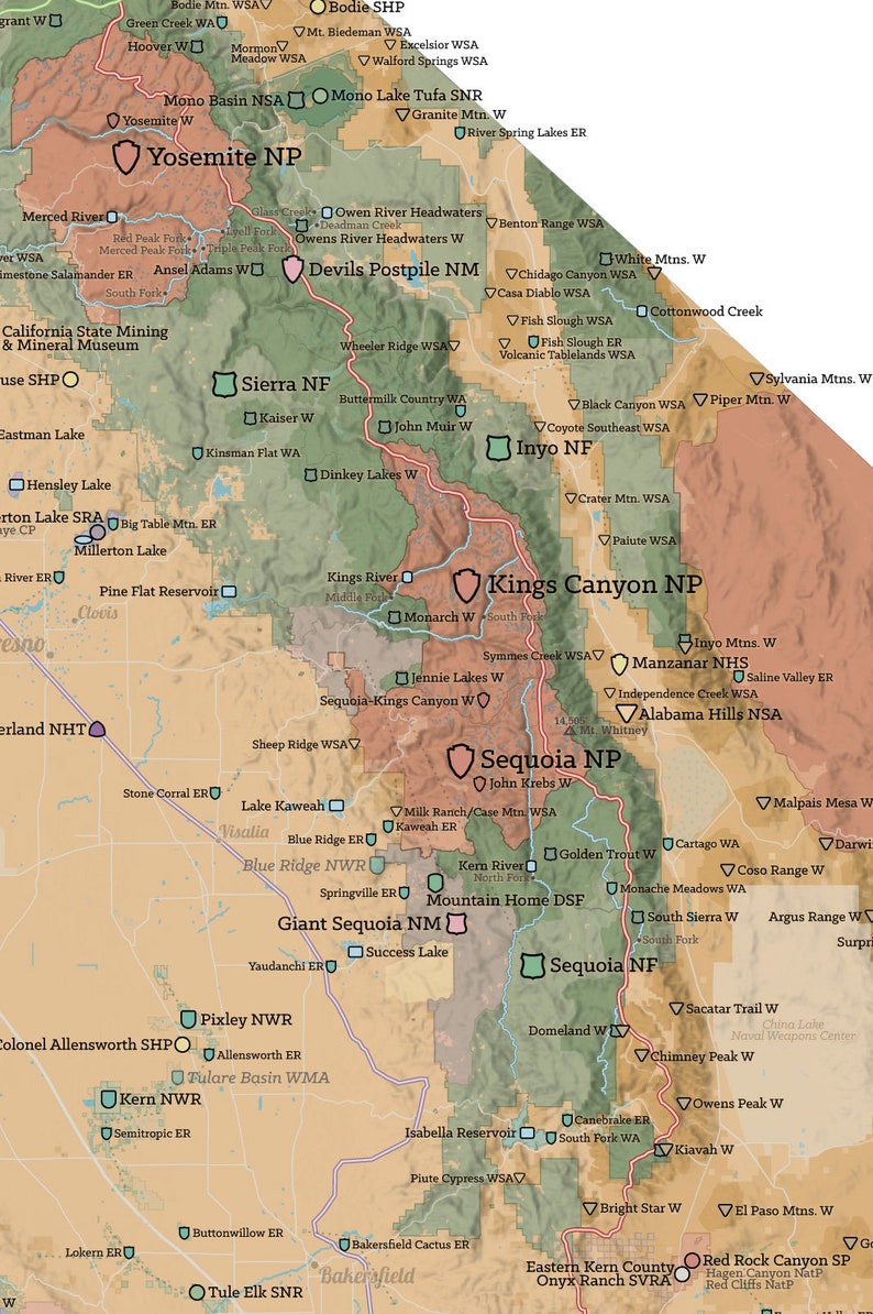 California State Parks & Federal Lands Map 24x36 Poster - Etsy