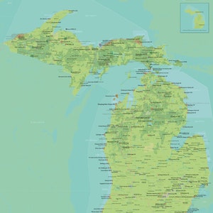 Michigan State Parks & Public Lands Map 24x36 Poster - Etsy