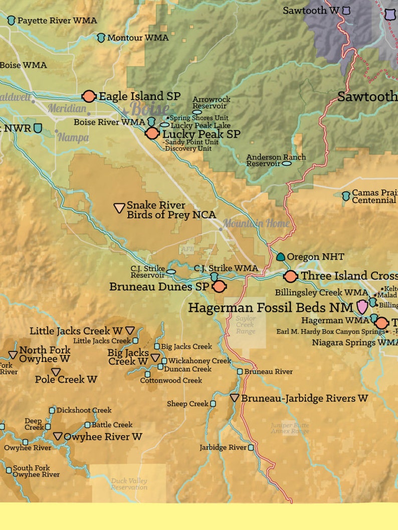 Idaho State Parks & Federal Lands Map 18x24 Poster - Etsy Canada