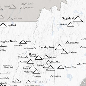 Northeast Ski Resorts Map 24x36 Poster - Etsy