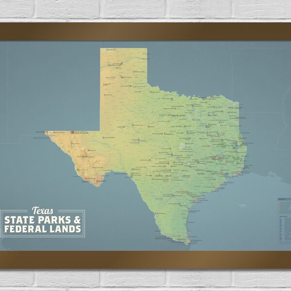 Texas State Parks Map - Etsy
