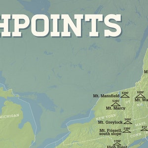 State Highpoints Map 18x24 Poster - Etsy