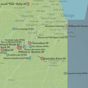 Illinois State Parks Map 18x24 Poster - Etsy
