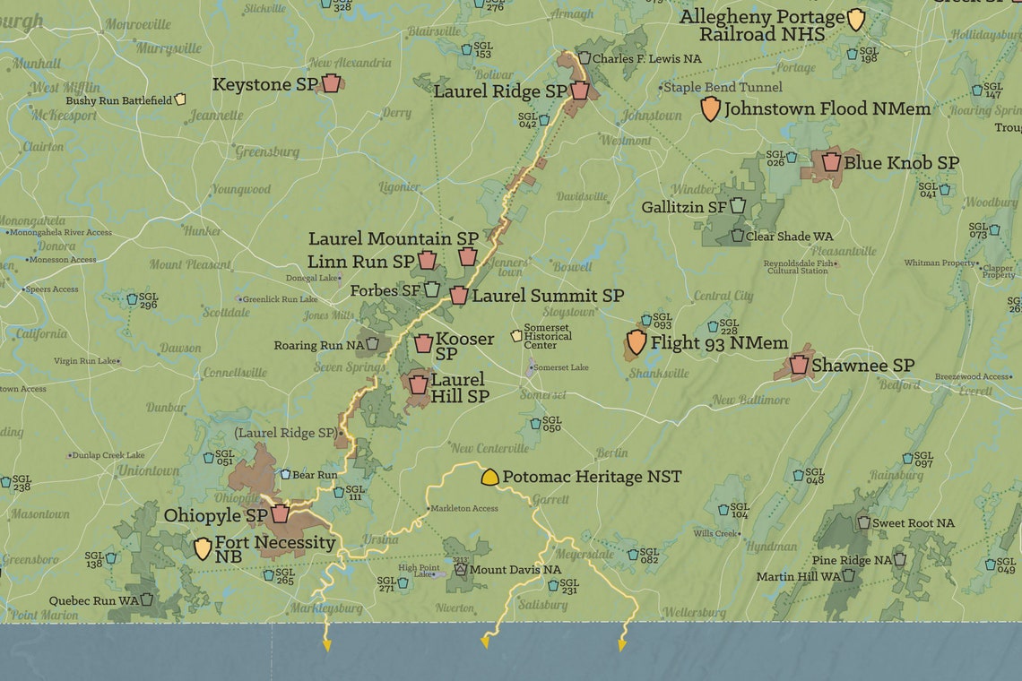 Pennsylvania State Parks & Public Lands Map 24x36 Poster - Etsy