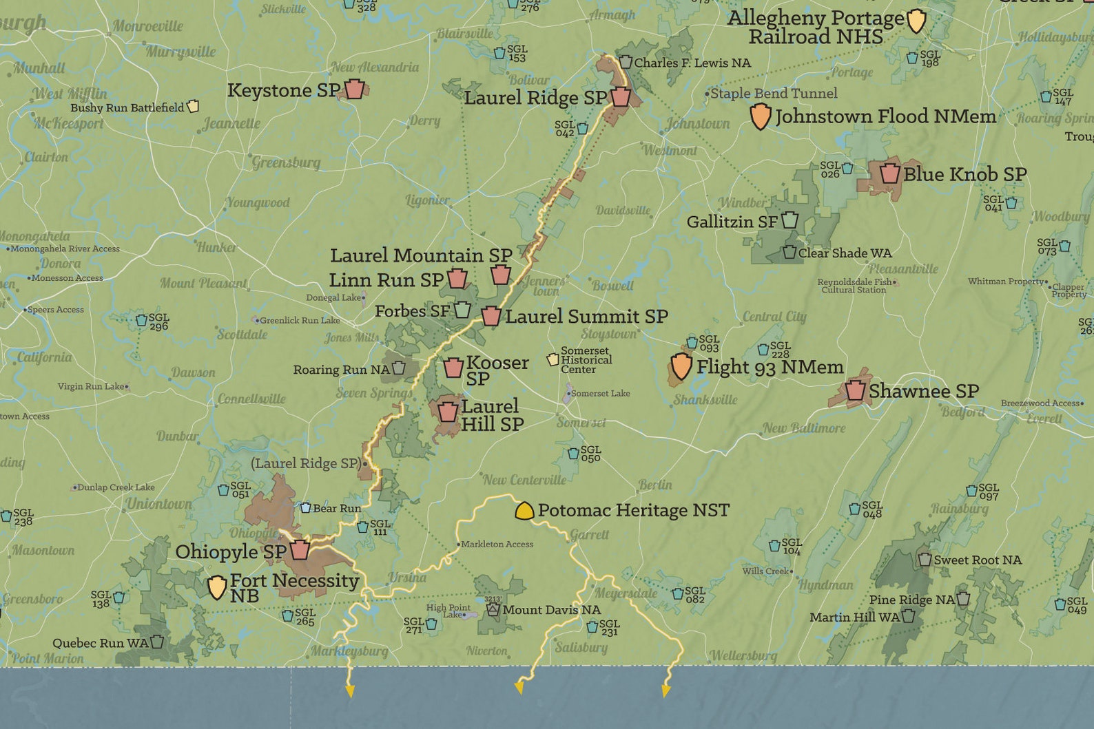 Pennsylvania State Parks & Public Lands Map 24x36 Poster - Etsy