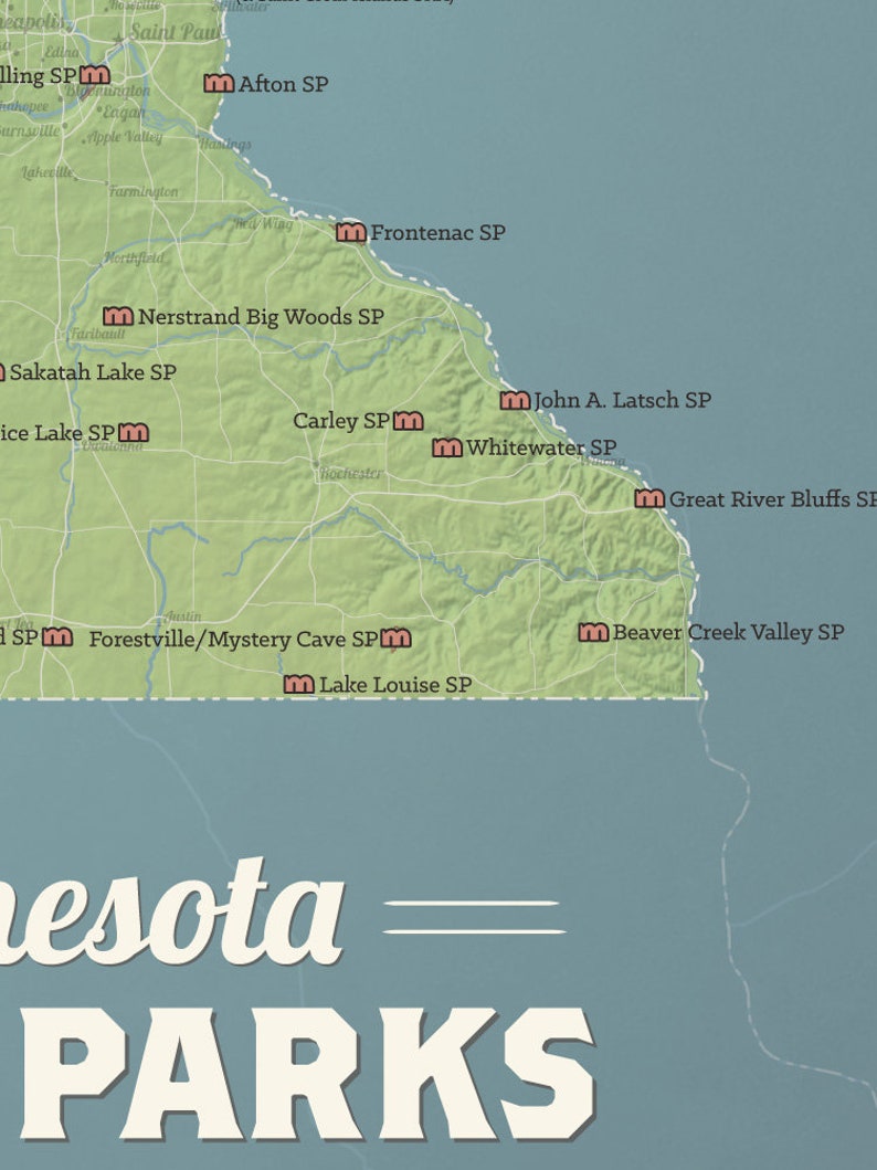 Minnesota State Parks Map 18x24 Poster - Etsy